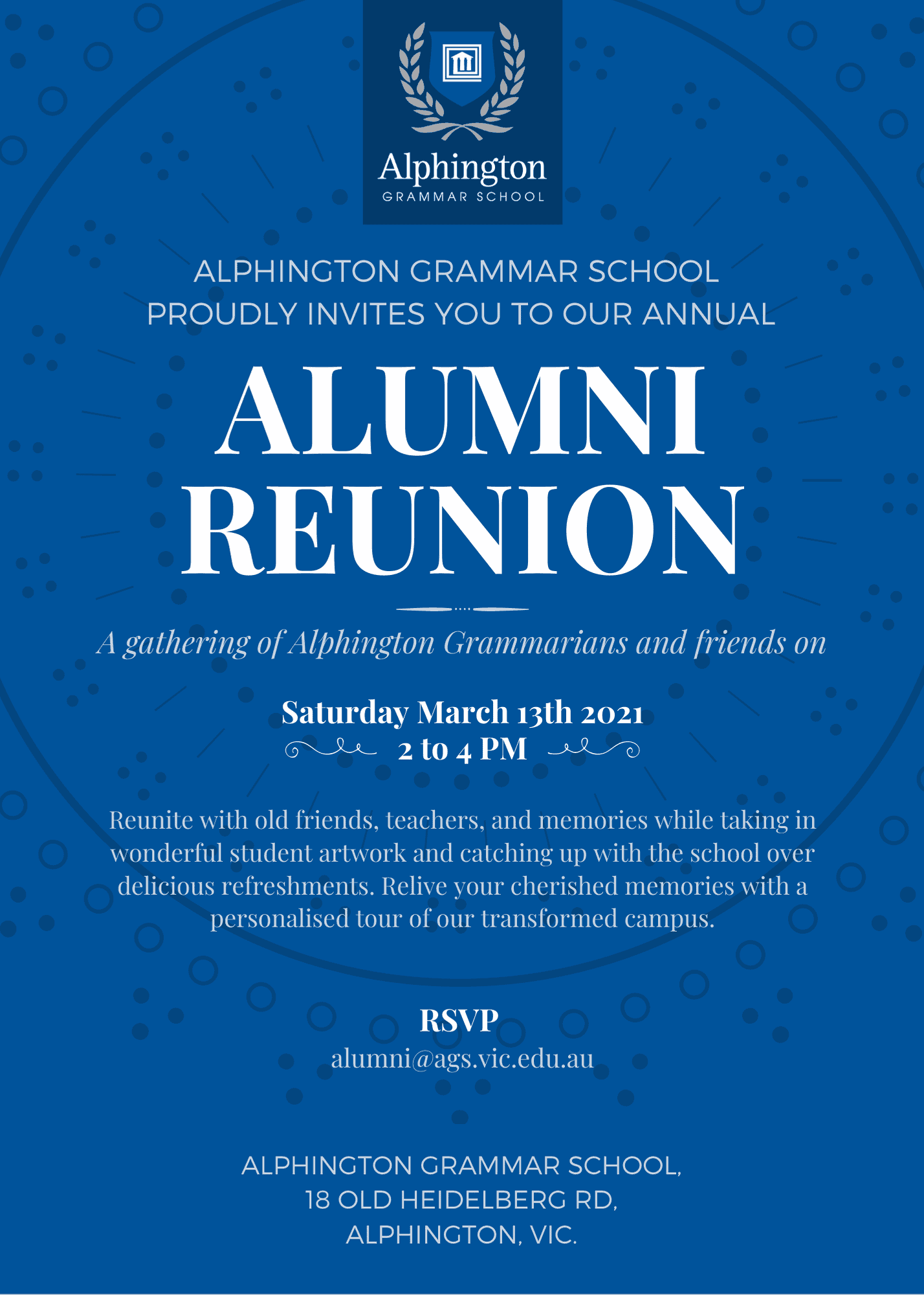 2021 Alumni Reunion | Alphington Grammar School